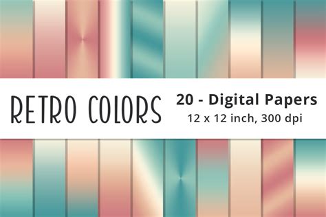 Retro Color Gradient Background Papers Graphic By Lemon Paper Lab · Creative Fabrica