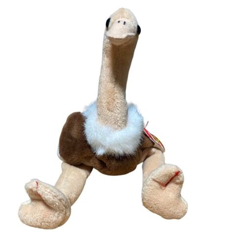 Ty Toys Ty Beanie Babies Stretch Ostrich Plush Stuffed Animal Hang