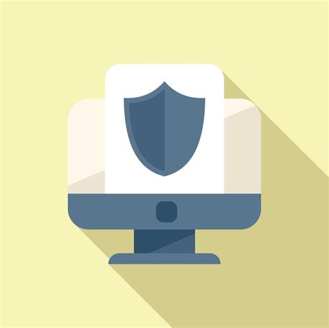 Premium Vector Computer Privacy Icon Flat Vector Data Protect Secure Cyber