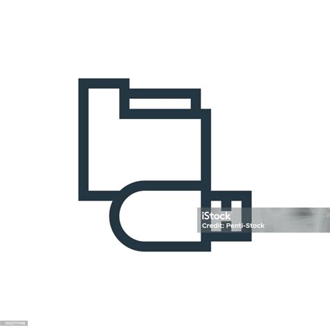 Usb 드라이브 벡터 아이콘입니다 Usb 드라이브 편집 가능한 스트로크 웹 및 모바일 앱 로고 인쇄 매체에 사용하기 위한 Usb
