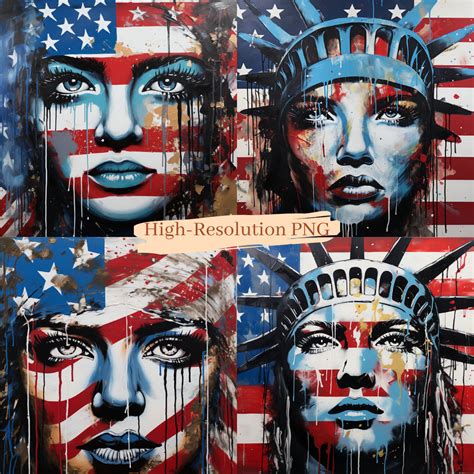Graffiti Art American Flag Vibrant Street Art Inspired Design High