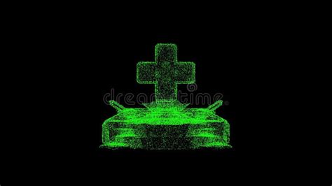 3d Medical Care On Black Bg Object Dissolved Green Flickering Particles Business Backdrop