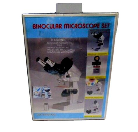 Microscope Set In Vintage Binocular