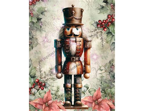 Nutcracker Png File Christmas Decoupage Rice Paper Printable Png