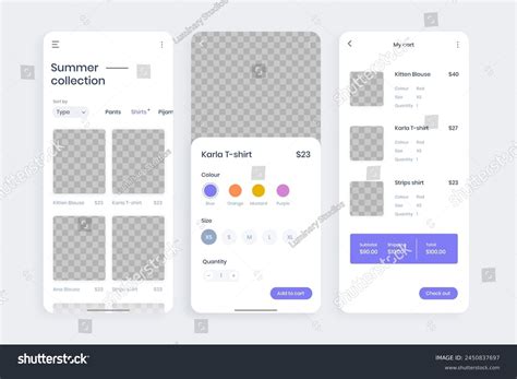 Fashion Shopping App Interface Vector Design Stock Vector Royalty Free