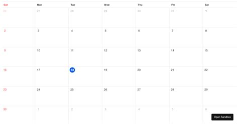 Tui Calendar Playground Codesandbox