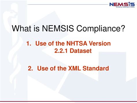 PPT NEMSIS Compliance And National Database Implementation PowerPoint