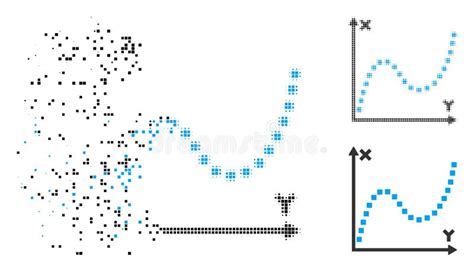 dissipated pixelated halftone dotted plot icon stock vector illustration of algebra geometry