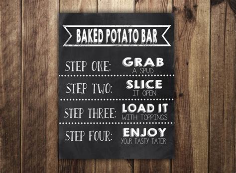 Baked Potato Bar Sign Make Your Own Baked Potato St Patricks Day