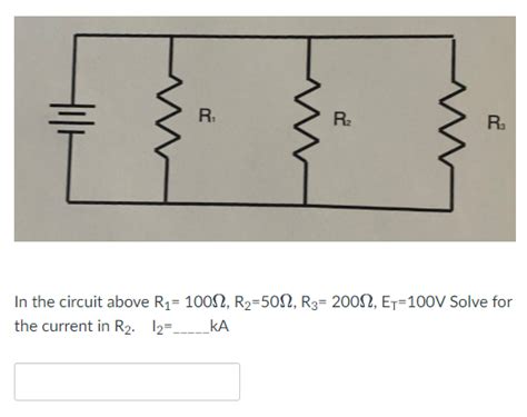 solved in the circuit above r1 100Ω r2 50Ω r3 200Ω et 100 v
