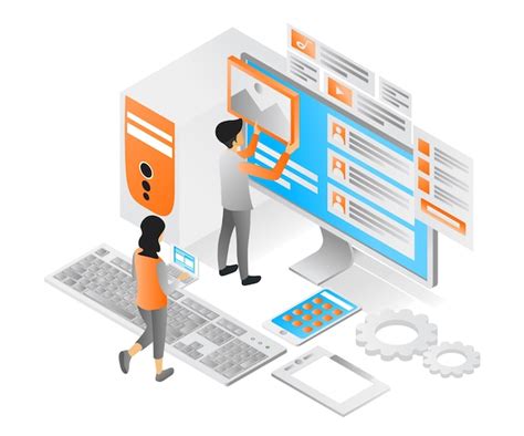 Premium Vector Illustration Of Modern Isometric Style About Ui Design And App Computer