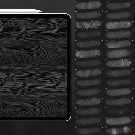 Artstation 100 Procreate Wood Grain Textures Wooden Procreate