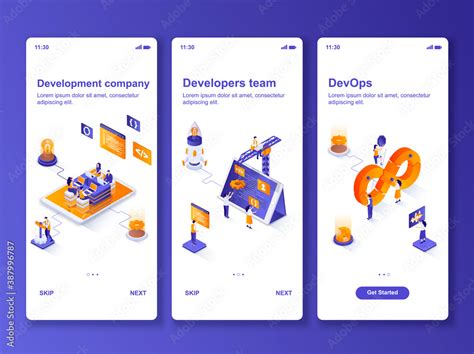 Development Company Isometric Gui Design Kit Developers Team