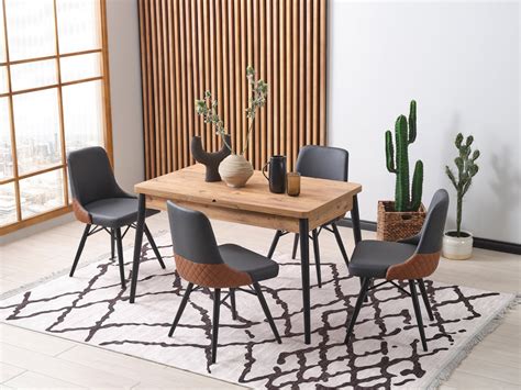 Black And Brown Extendable Dining Table