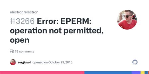 Error Eperm Operation Not Permitted Open · Issue 3266 · Electron
