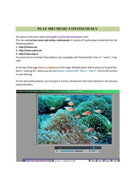play audio continuously pdf