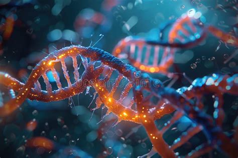 Microscopic Image Of A Double Helix Structure Of Dna Molecule Illustrating The Twisted Strands
