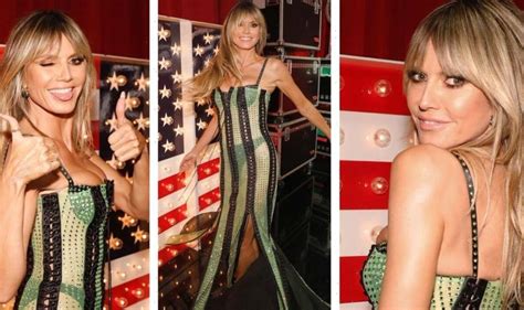 Heidi Klum 49 Showcases Figure In Sheer Dress With Thigh High Split