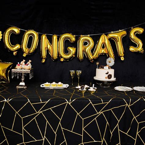Gold Mylar Foil Balloon Congrats Banner Sign Efavormart