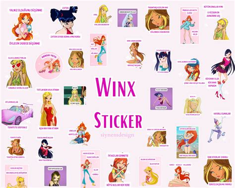 Winx Club Sticker Winx Çıkartma Winx Club Meme Printable Sticker Winx Komik Çıkartma