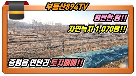 증평토지매매 평탄한 자연녹지 밭 1070평 평당 30만원 충북 증평군 증평읍 연탄리 토지매매증평읍연탄리토지매매
