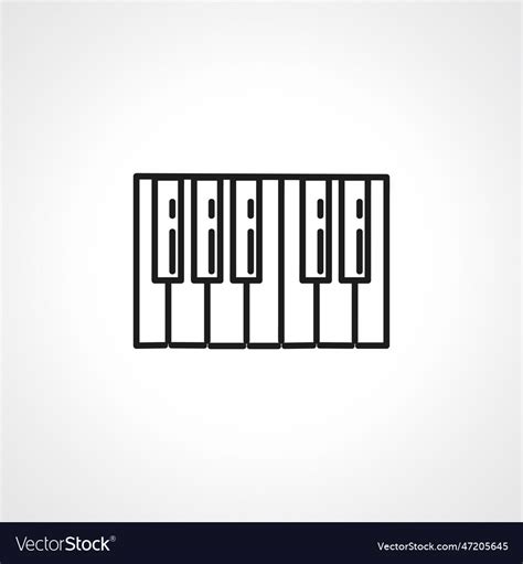 Piano Keyboard Line Icon Keyboard Web Royalty Free Vector