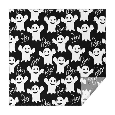 Black Halloween Ghosts With Boo Square Tableclothwaterproof Square