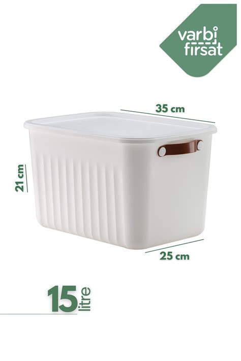 Varbifırsat Boxify Beyaz 15 Lt 3 Adet Çok Amaçlı Düzenleyici Kapaklı