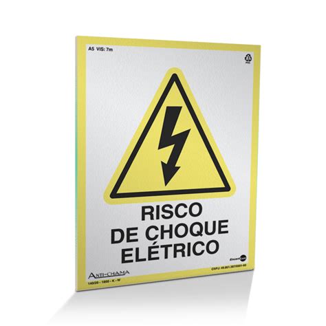 Placa Fotoluminescente A5R Risco de Choque Elétrico