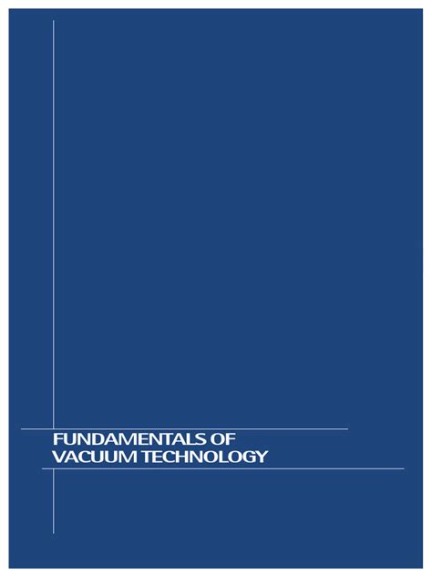 Fundamentals Of Vacuum Technology Pdf Gases Pressure