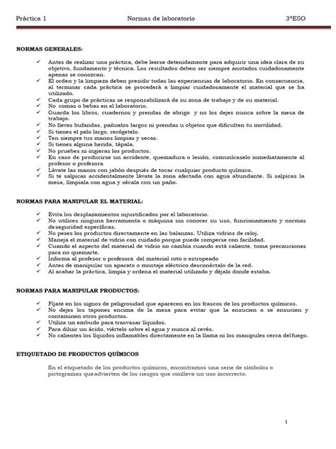 Normas De Seguridad Pdf Laboratorios