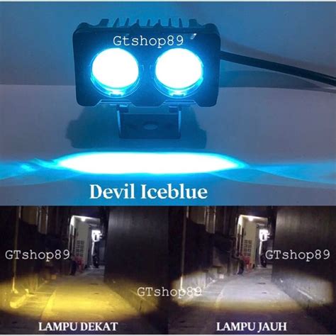 Jual Lampu Led Laser Sorot Tembak SQL 2 Mata Devil Non Devil Lampu Sorot Laser 2 Warna 12V 24V