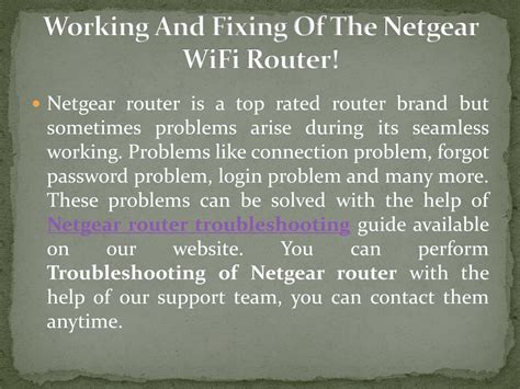 Ppt Working And Fixing Of The Netgear Wifi Router Powerpoint Presentation Id
