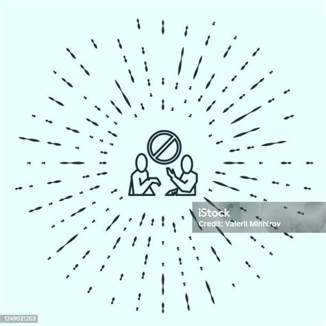 검은 색 줄 은 회색 배경에 고립 된 플라스틱 오염 아이콘을 중지합니다 생태 포스터 추상 원 임의점 벡터 일러스트레이션 0명에