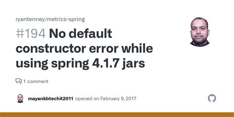 No Default Constructor Error While Using Spring 417 Jars · Issue 194