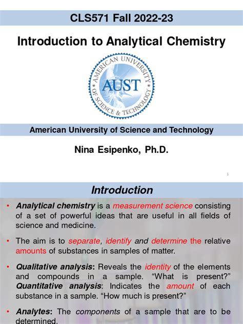 Introduction To Analtyical Chemistry Pdf Molar Concentration Parts Per Notation