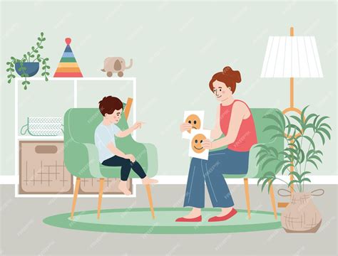 Concept Plat De Psychologue Pour Enfants Avec Une Femme Spécialiste