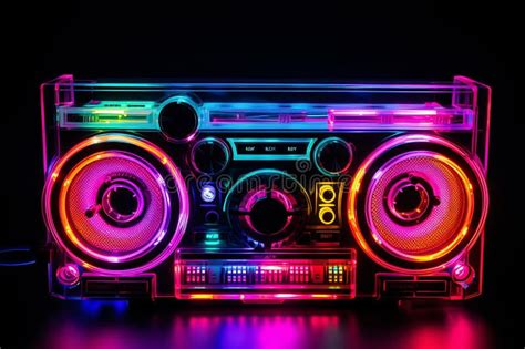 Neon Glow Retro Boombox Stock Image Image Of Vibrant 321354543