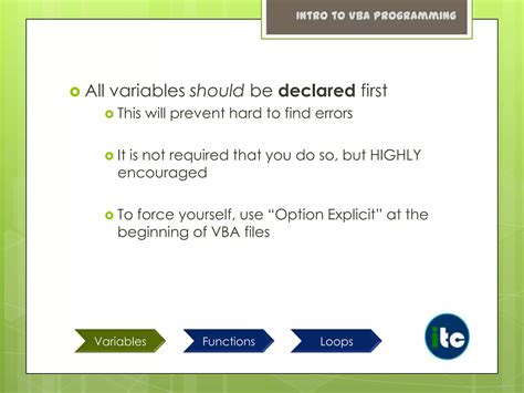 Intro To Excel Vba Programming Pptx