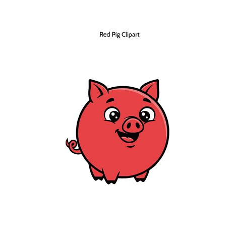 Free Red Pig Clipart Template To Edit Online