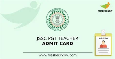 JSSC PGT Teacher Admit Card 2023 Out PGTTCE Hall Ticket