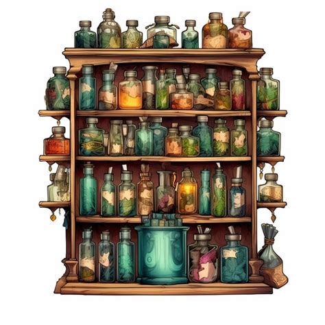 Premium Ai Image There Is A Shelf With Many Jars And Jars On It