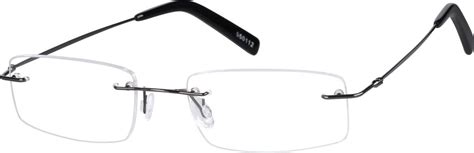 Gray Rimless Stainless Steel 5501 Zenni Optical Eyeglasses