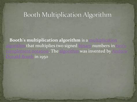 Multiplication Algorithm Ppt