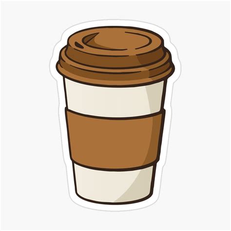 Hot Coffee In A Paper Cup Sticker