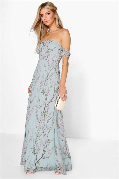 Jessica Floral Off The Shoulder Maxi Dress At