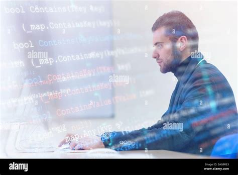 programmer working in a software development and coding technologies