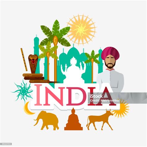 인도 여행 전통과 문화 인도에 환영 상징적 요소의 컬렉션입니다 템플릿 여행 배경입니다 문화 전통 관광 명소 및 사람들 건축에 대한 스톡 벡터 아트 및 기타 이미지 Istock