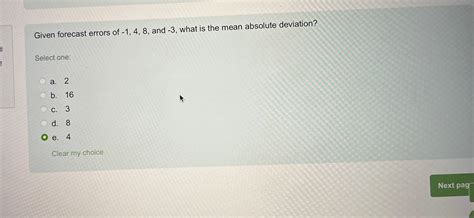 solved given forecast errors of 1 4 8 ﻿and 3 ﻿what is