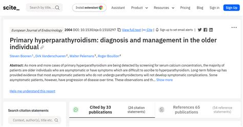Primary Hyperparathyroidism Diagnosis And Management In The Older Individual [scite Report]